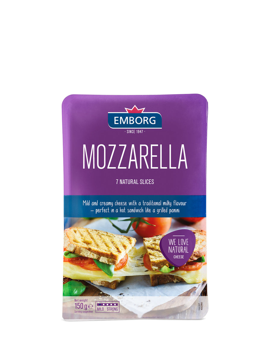 EMBORG NATURAL MOZZARELLA SLICED CHEESE 150G – Village Grocer - Subang ...